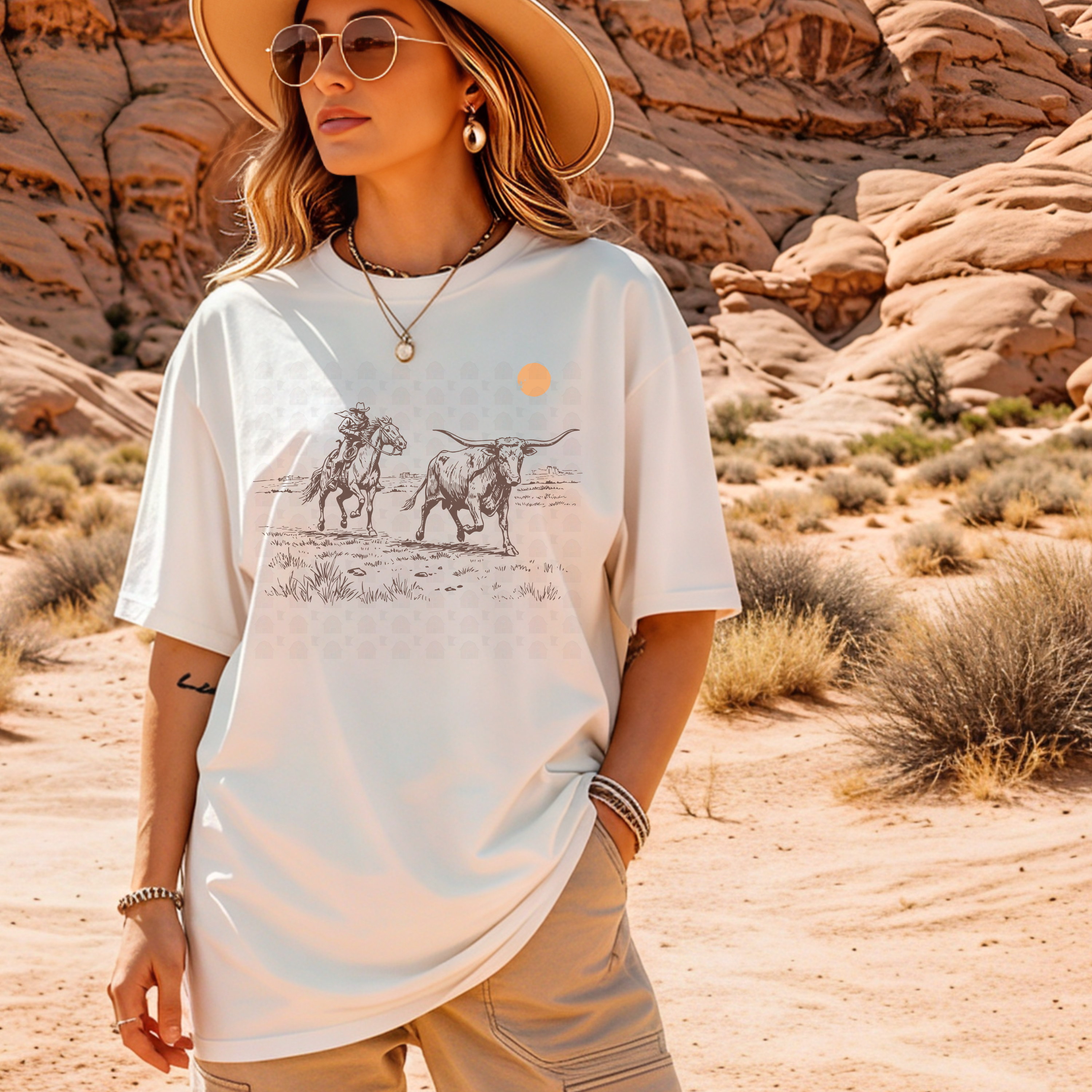 Cowboy After A Longhorn – Country Print Co