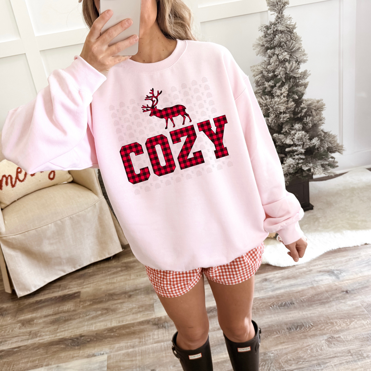 Cozy Buffalo Check Moose – Country Print Co