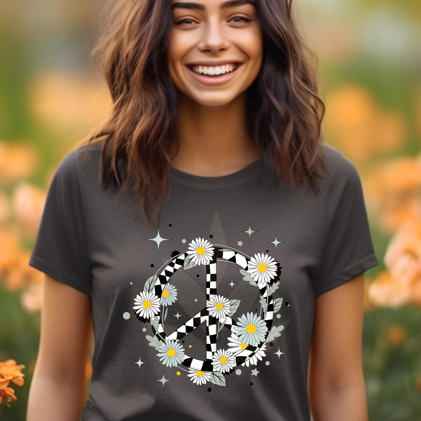 Retro Checkered Peace Sign – Country Print Co