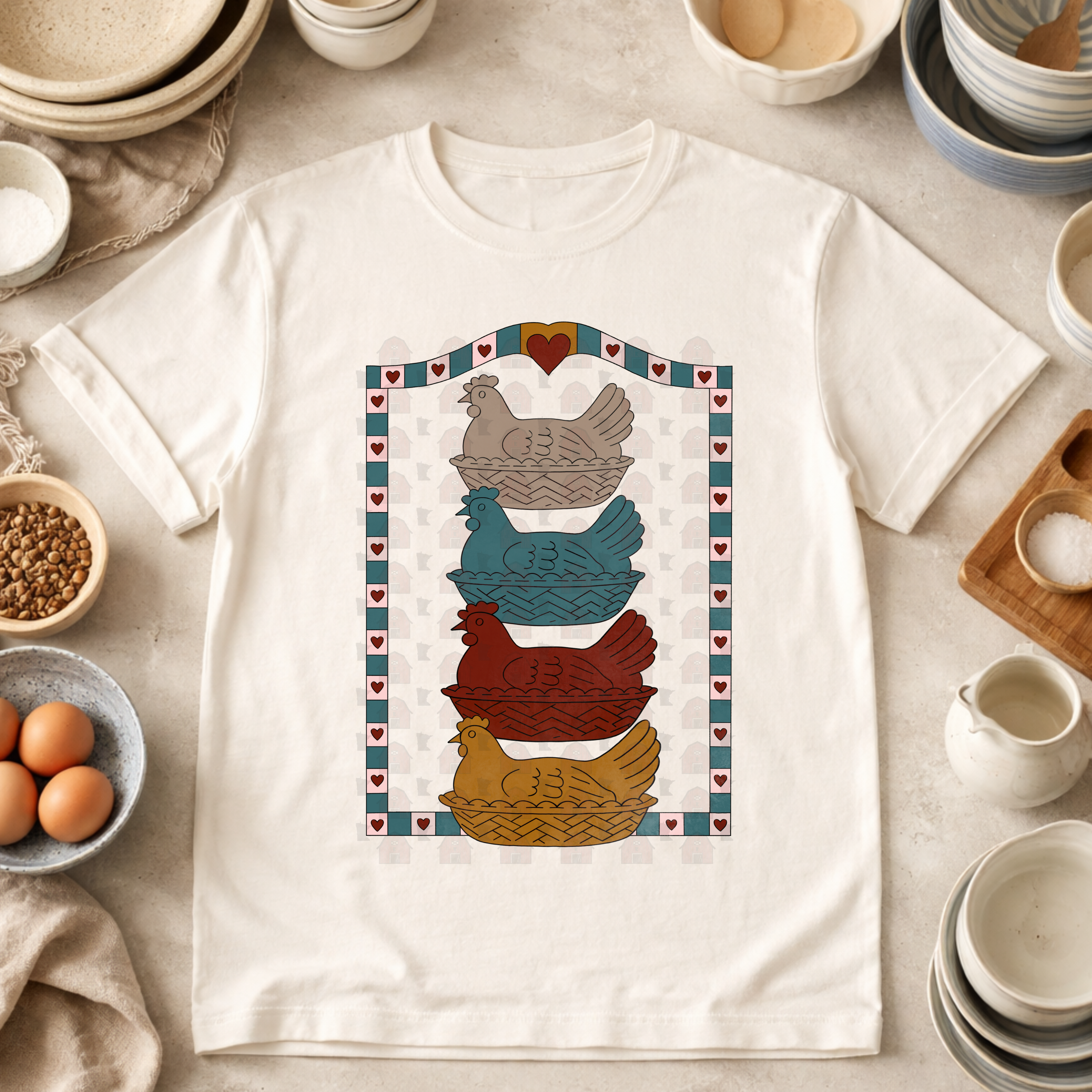 Stacked Hens – Country Print Co